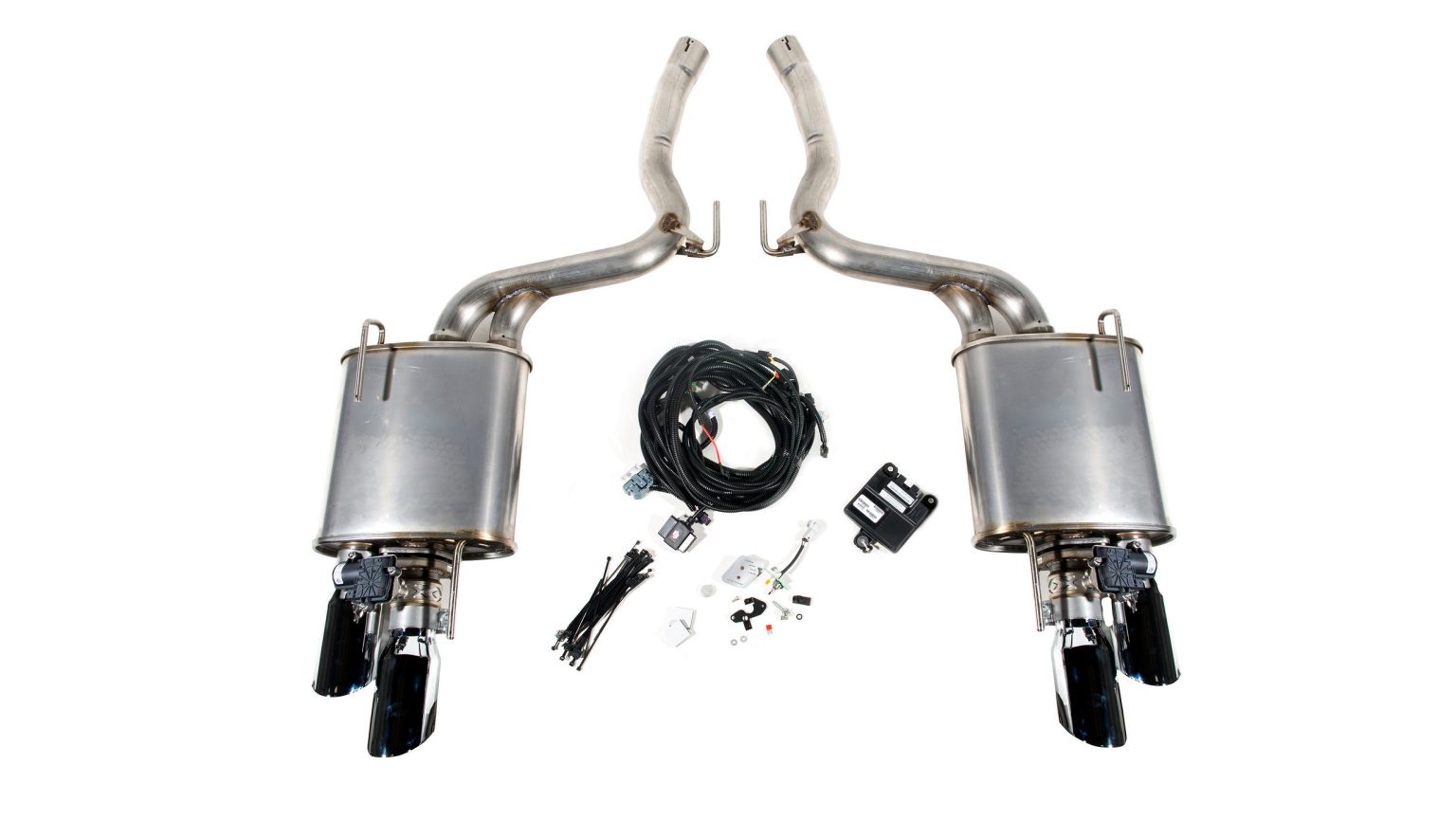 ROUSH Mustang - Quad Tip Active Exhaust kit Fastback : Auto Outlet